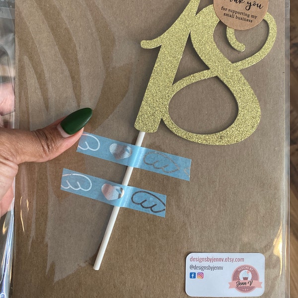 18 Cake Topper, 18th Birthday Cake Topper, Glitter Topper, Eighteenth ...