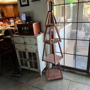 Wood Christmas Tree Shelf Stackable Nesting 3 Tier Display Three Tier ...