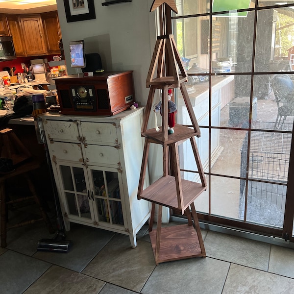 Wood Christmas Tree Shelf - Stackable Nesting 3 Tier Display Three Tier ...