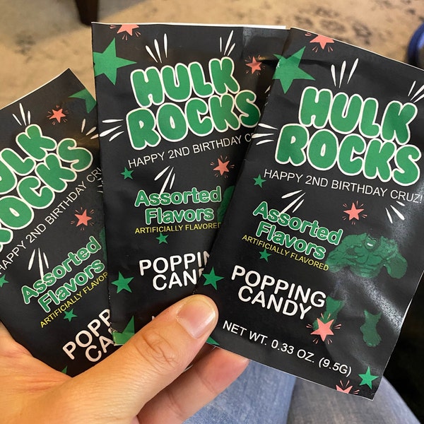 Hulk Custom Pop Rocks Candy, Printed and Shipped! Custom Pop Rocks ...