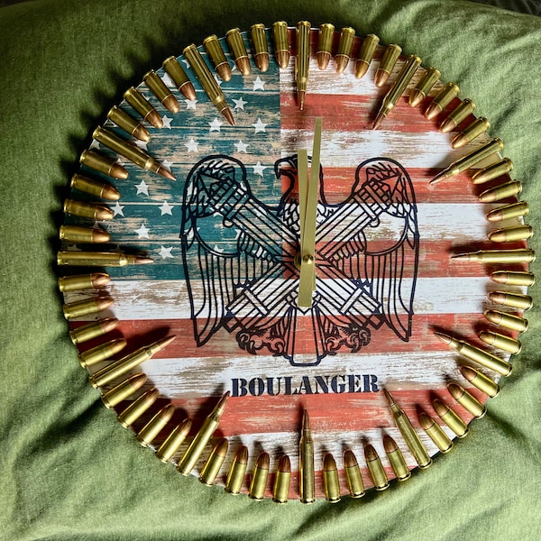 Original Patriotic Flag & Bullet Clock. the Ultimate Veteran Gift and ...