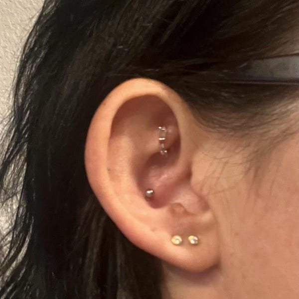 Tiny Diamond Rook Hoop Earring • Helix Hoop • Rook Earring • Helix ...