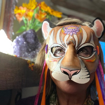 Custom Snow Leopard Leather Masquerade Mask - Etsy