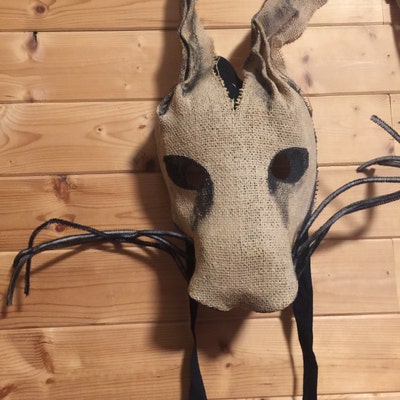 Creepy Scary Burlap Rabbit Mask Handmade Custom Halloween - Etsy