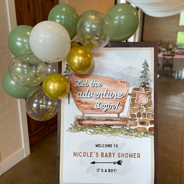Editable National Park Baby Shower Welcome Sign National Park Baby ...
