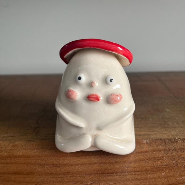 Weird Clown Mushroom, Ceramic Mushroom, Quirky Clown, Unique Decoration ...