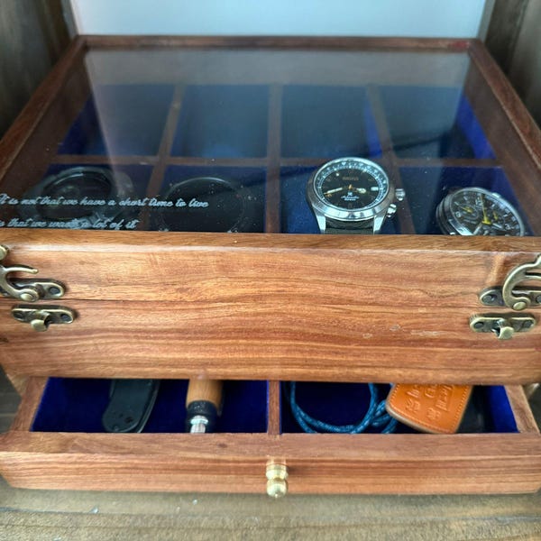 Father's Day Gift, Custom Engraved Watch Box, Free Personalized ...