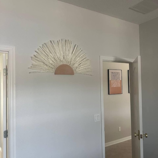 PAMPAS GRASS SUN Decor Boho Sun Wall Art Large Sun Wall Decor Over the ...