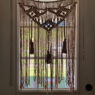 Macrame Headboard, Macrame Curtain for Windows, Macrame Door Curtains ...