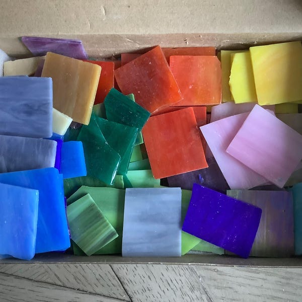 1050 Pieces Mixed Shapes Glass Mosaic Tiles for Crafts, Colorful ...