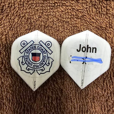 Custom Designed PEAR Dart Flights , 1 Set of 3 Flights, Personalized ...