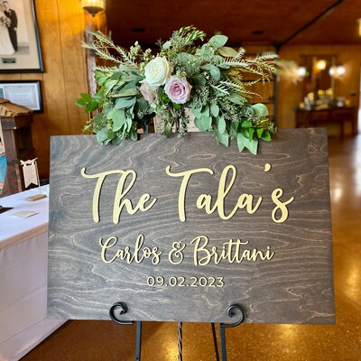 3D Wedding Welcome Sign, Custom Wood Wedding Sign, Welcome to Our ...