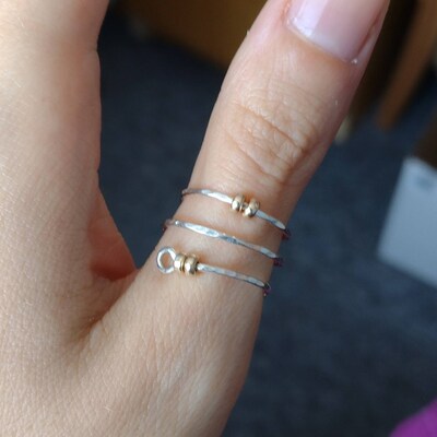 Thumb Fidget Ring, Anxiety Ring With Silver Colour Balls 1x Ring PLEASE ...