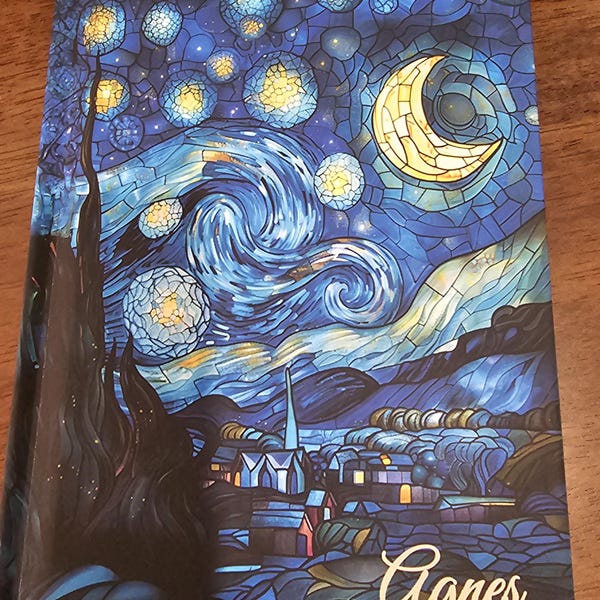 Personalized Van Gogh Style Stained Glass Notebook, Starry Night Design ...