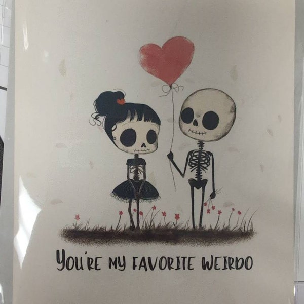 Cute Skeleton Card Dark Humor Love Spooky Anniversary Handmade Gift ...