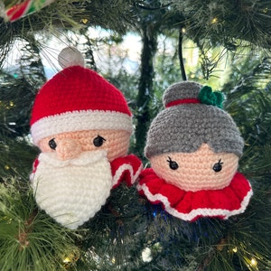 Crochet PATTERN Christmas Decoration: Santa, Mrs Claus, Elf, Angel ...