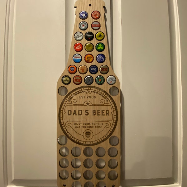 Personalised Beer Bottle Wall Art for Home, Beer Cap Collector, Bottle ...