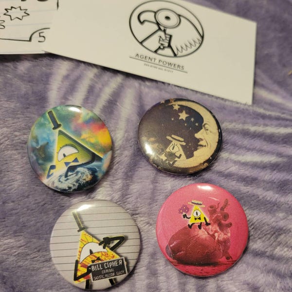 Bill Cipher Inspired Buttons - Set 2 - Etsy