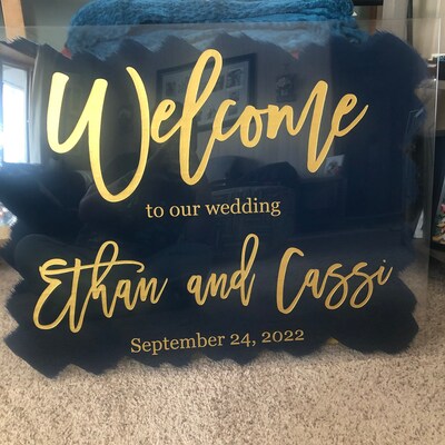 Personalized Wedding Welcome Sign, Acrylic Welcome Sign, Modern ...
