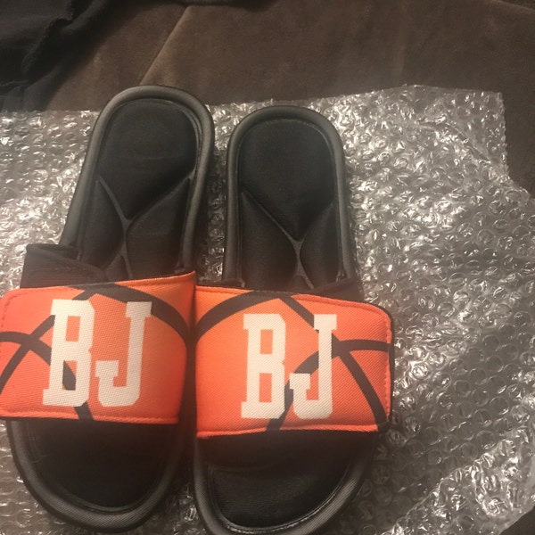 Personalized Custom Basketball Slides Flip Flops Sandals - Memory Foam ...