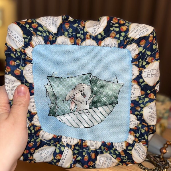 Bunny in Bed Cross Stitch Pattern Yawning Baby Cross Stitch Good Night ...