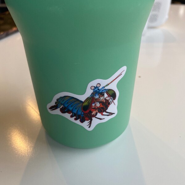 Mantis Shrimp Holographic Sticker, Shrimp Sticker, Ocean Sticker, Vinyl ...