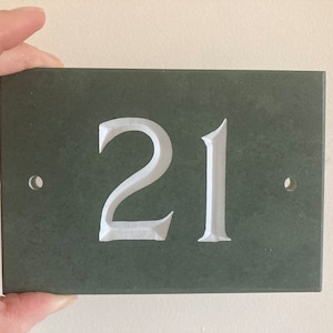 Smoky Green Slate Square House Number 15cm X 15cm - Etsy UK