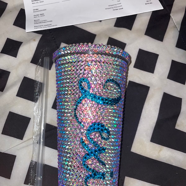 Personalized Bling Tumbler Double Wall Cold Cup - Etsy