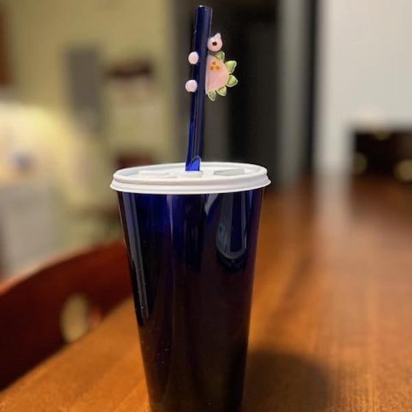 Double Mushroom GLASS STRAW Boba Straws Smoothie Straws Thin Straws ...