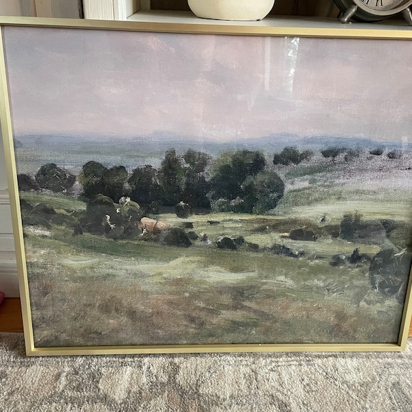 Soft Landscape Painting / Spring Wall Art / Vintage Landscape Art Print ...