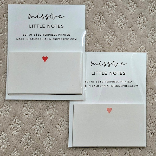 Letterpress Heart Lunch Box Notes, Heart Letterpress Little Notes or ...