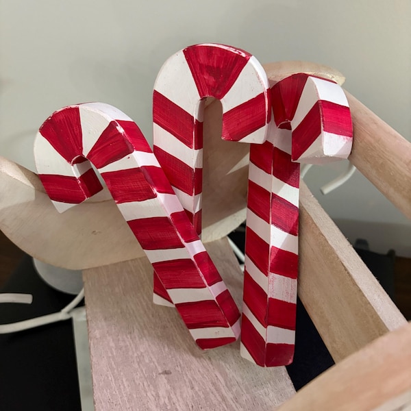 CANDY CANES | Wooden | Primitive TIERED Tray Decor | Rustic | Shelf ...
