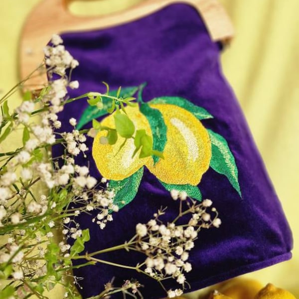 Machine Embroidery Design Lemon Branch - 5 Sizes - Etsy