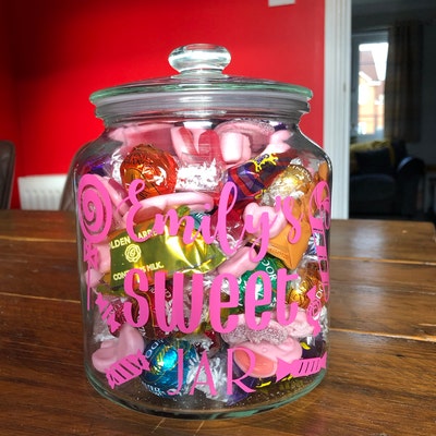 Personalised Sweet Jar, Treat Jar, Glass Sweet Jar, Daddys Sweet Jar ...