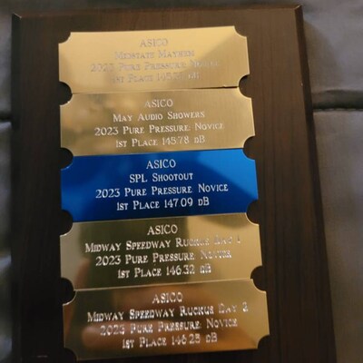 Trophy Plate 1 X 3 CUSTOM Engraved Aluminum Plate/free SHIPPING ...