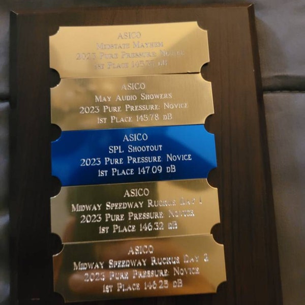 Trophy Plate 1" X 3" CUSTOM Engraved Aluminum Plate/free SHIPPING ...