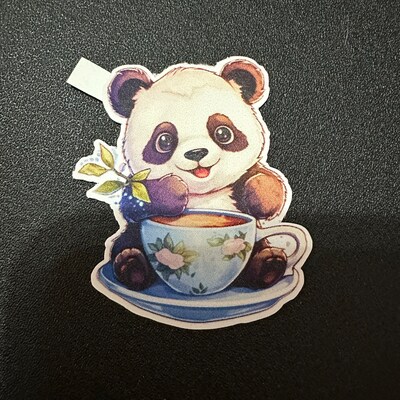 Cute Panda Bear Drinking Green Tea Sticker - Etsy