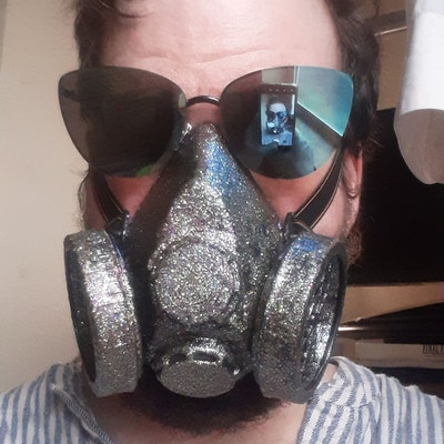Black Cyber Mask Cyber Goth Respirator Gas Mask SKULL - Etsy