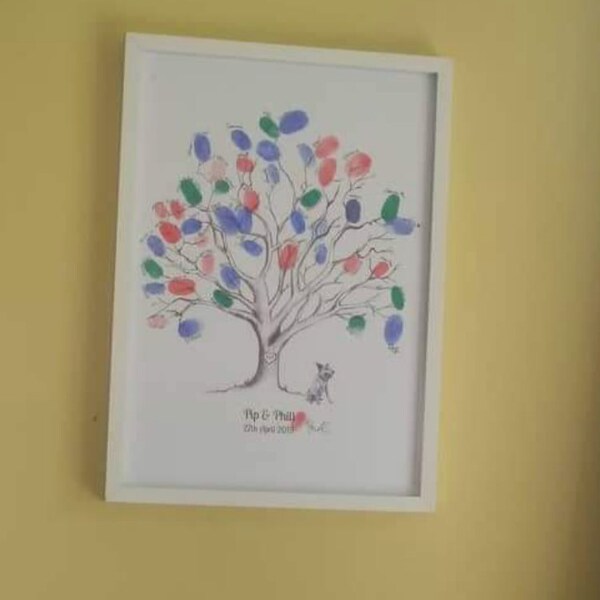 Printable Fingerprint Tree #hand-drawn #customizable Thumbprint Tree # ...