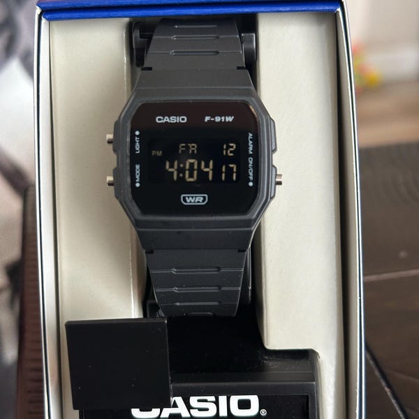 Custom Black Casio F91W Inverted Screen Mod - Etsy