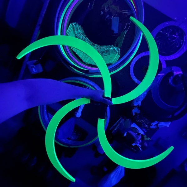 Wooden Buugeng UV Active Arctic Cyan, S Staff Handmade Flow Art Props ...