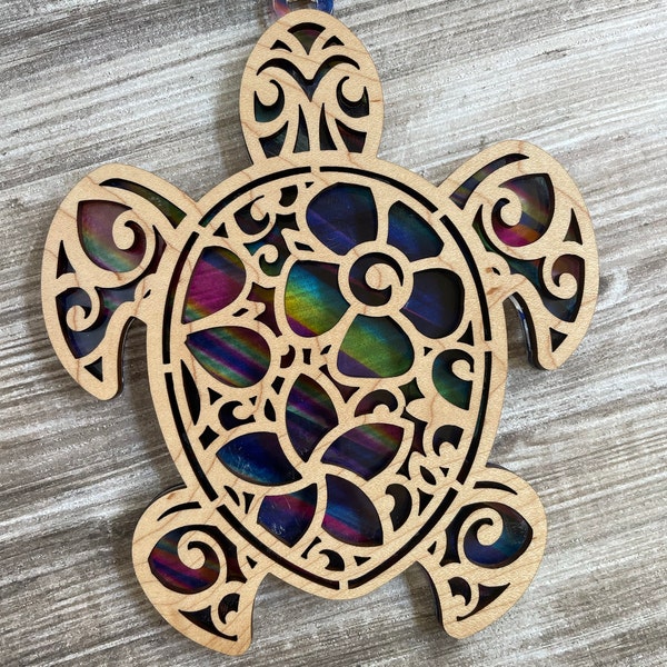 Laser Cut File, Glowforge, Turtle Mirror Hanger, Turtle Ornament ...