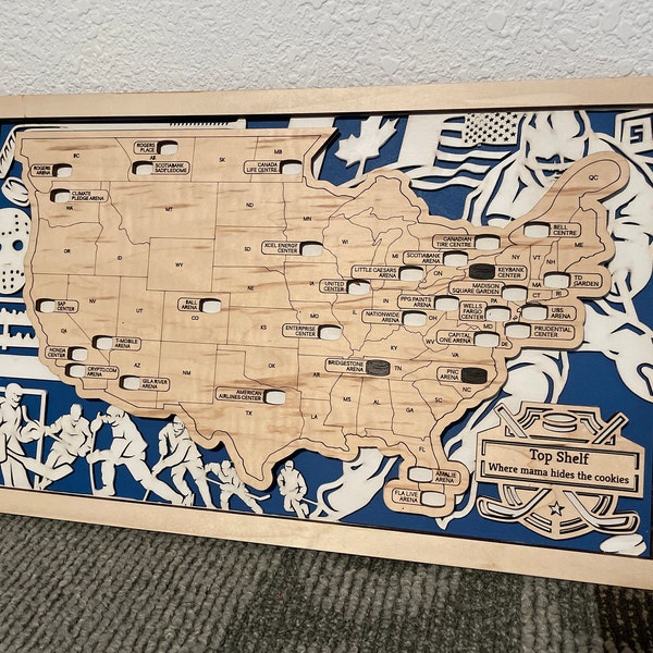 Wooden USA 3D Mini Desk Map Shelf Decor Travel Gift Him/her - Etsy