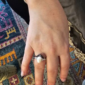 Maple Leaf and Skull Ring,goth Ring,pearl Skull S925 Sterling Silver ...