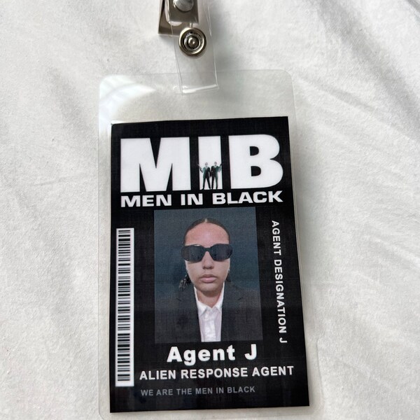 Custom MIB Men in Black ID Badge Costume Add Your Name and Picture - Etsy