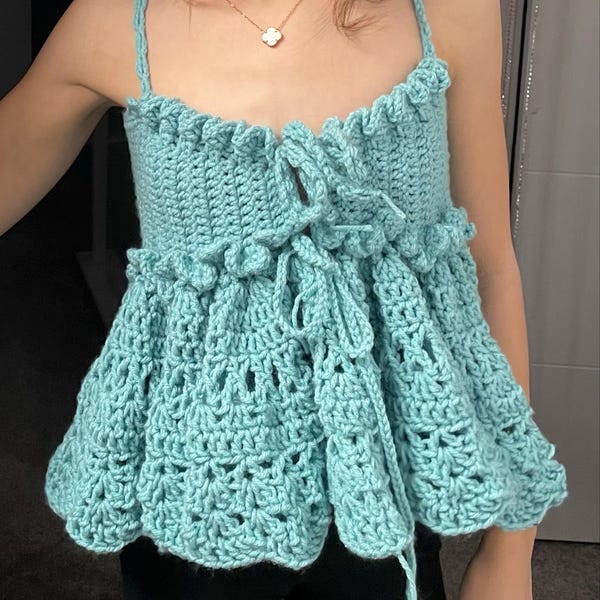 Betty Top Crochet Pattern - Digital File Only - Bralette, Peplum ...