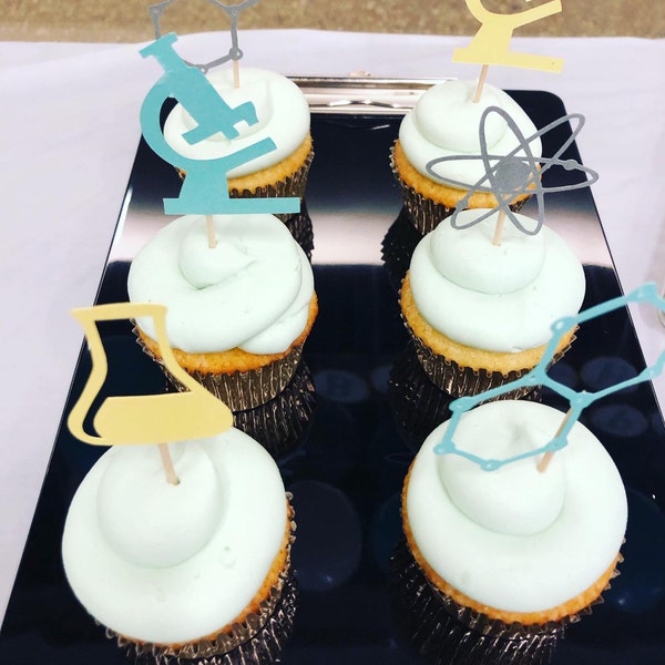 Science Birthday Party Cupcake Toppers | Mad Scientist Birthday Party ...