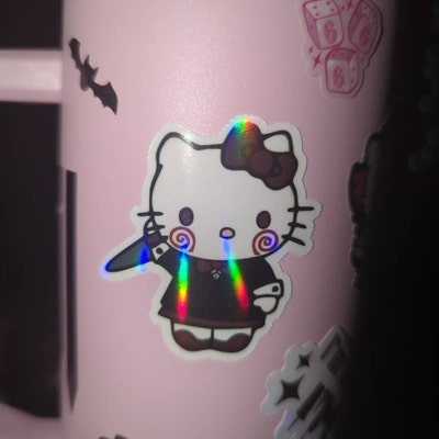 Horror Kitty Stickers Holographic Vinyl Stickers Mini Sticker Pack ...