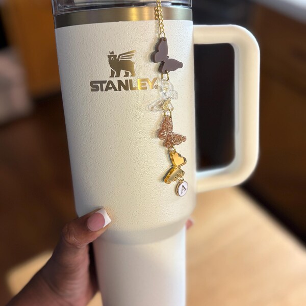 Short Tropical Monstera Stanley Straw Charm, Straw Dangle, Stanley ...