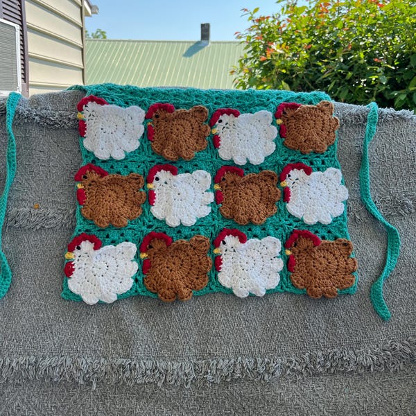 Nesting Hens Egg Gathering Apron, Crochet Pattern, No Sew, Egg Apron ...